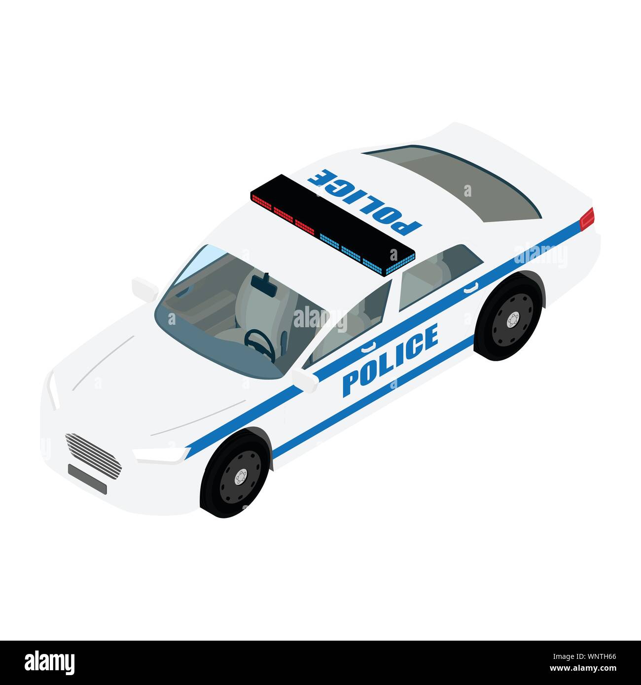 Police car isometric view isolated on white background. Police ...