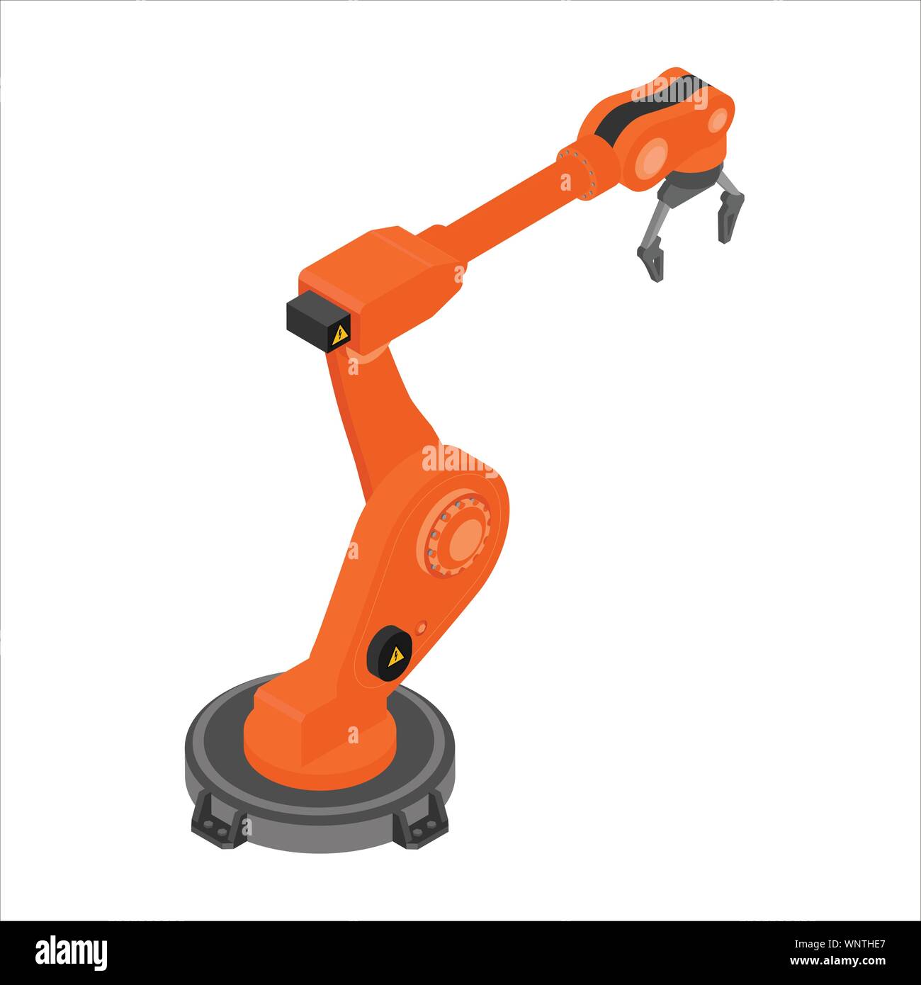 Robotic arm isolated on white background isometric view Stock Vector ...