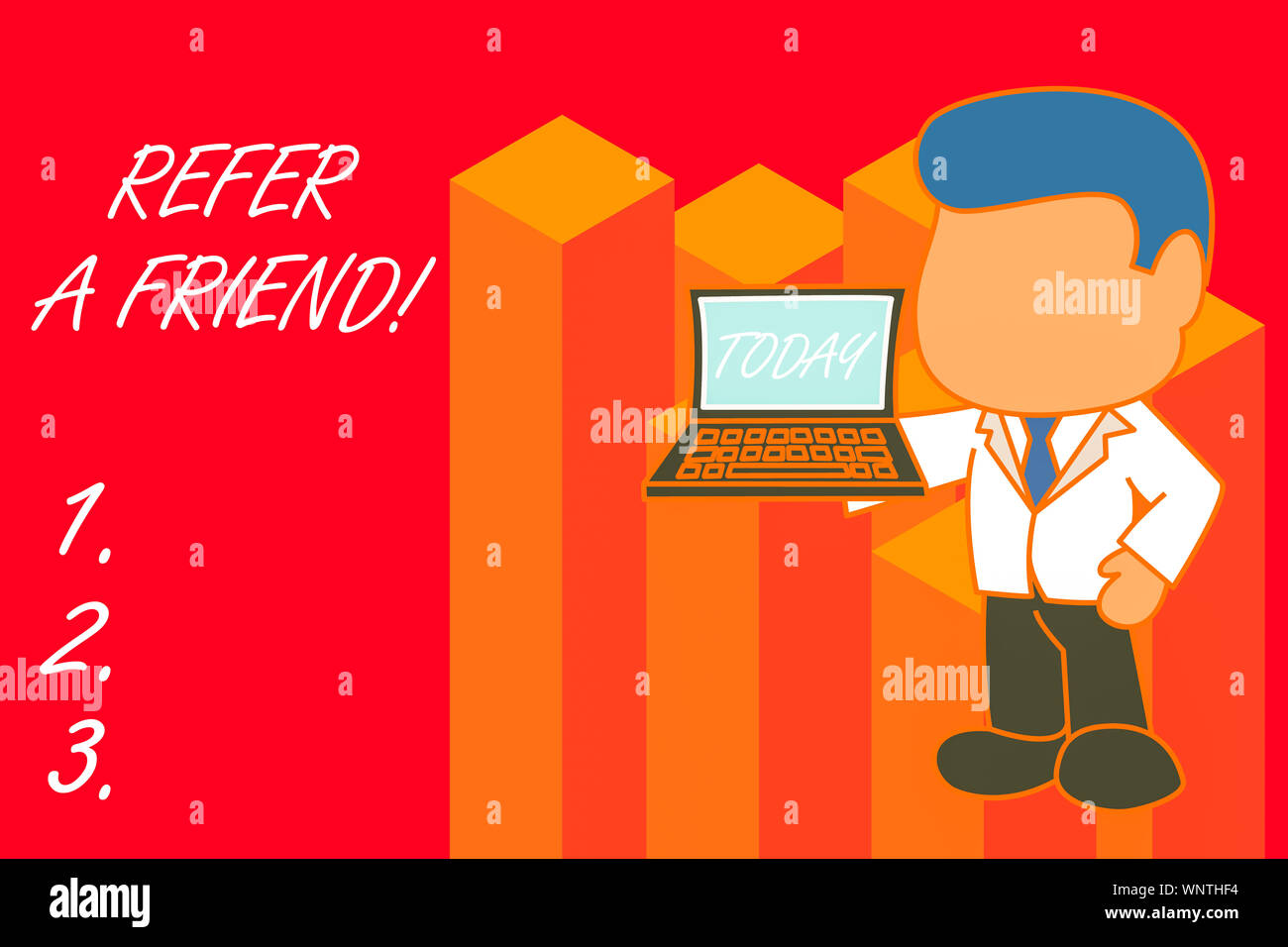 Text sign showing Refer A Friend. Business photo showcasing direct ...