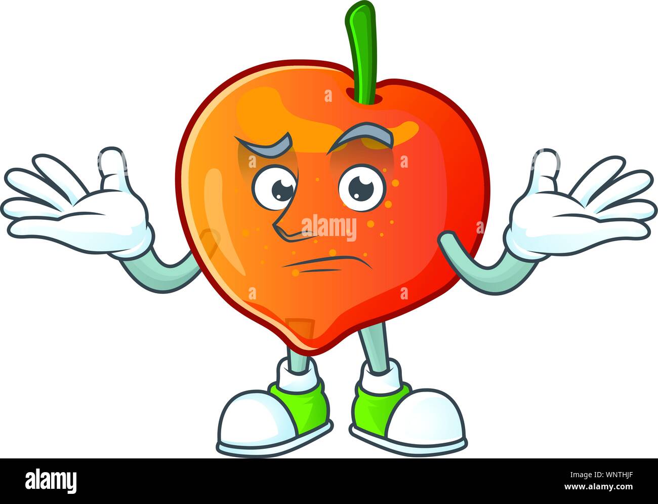 Grinning nectarine character mascot funny shape cartoon Stock Vector ...