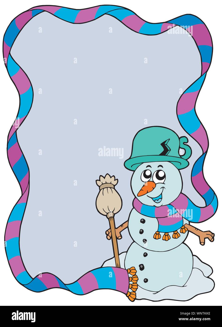 Winter frame with cartoon snowman Stock Vector Image & Art - Alamy