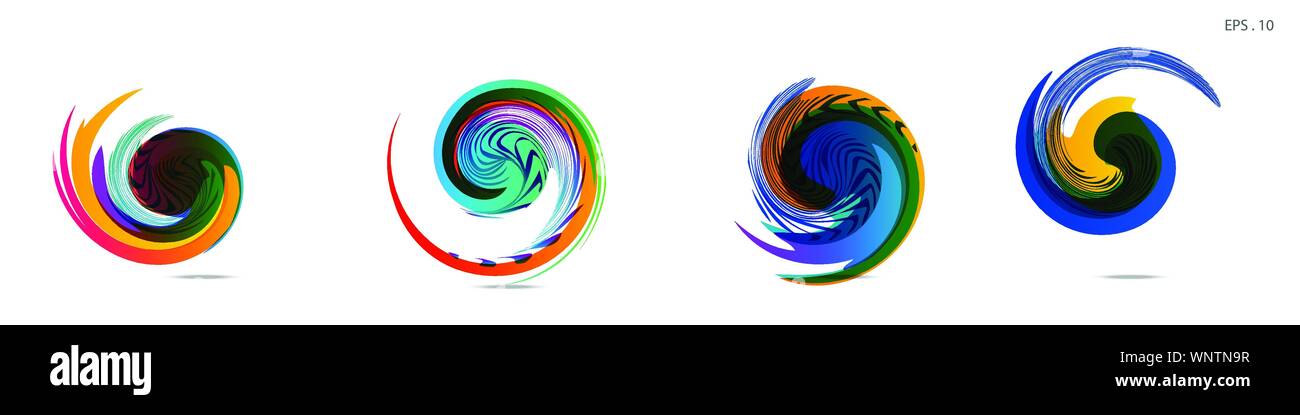 Collection of modern abstract graphic elements. Vortex vector ...