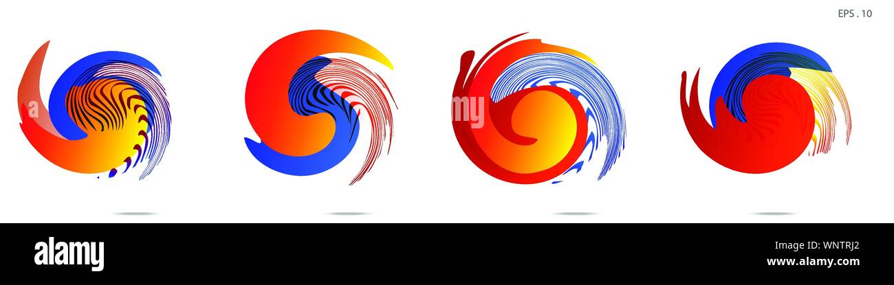 Collection of modern abstract graphic elements. Vortex vector ...