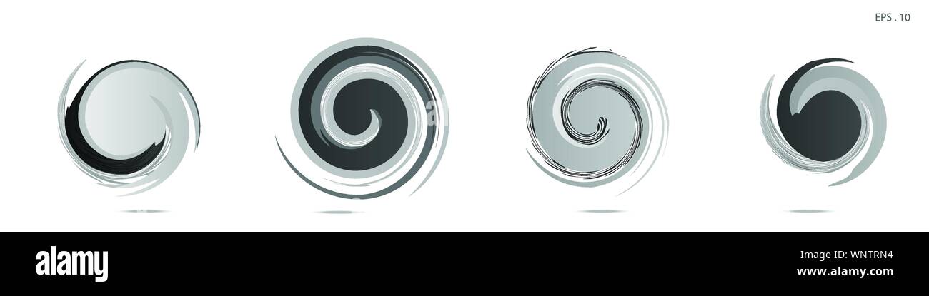 Collection of modern abstract graphic elements. Vortex vector ...