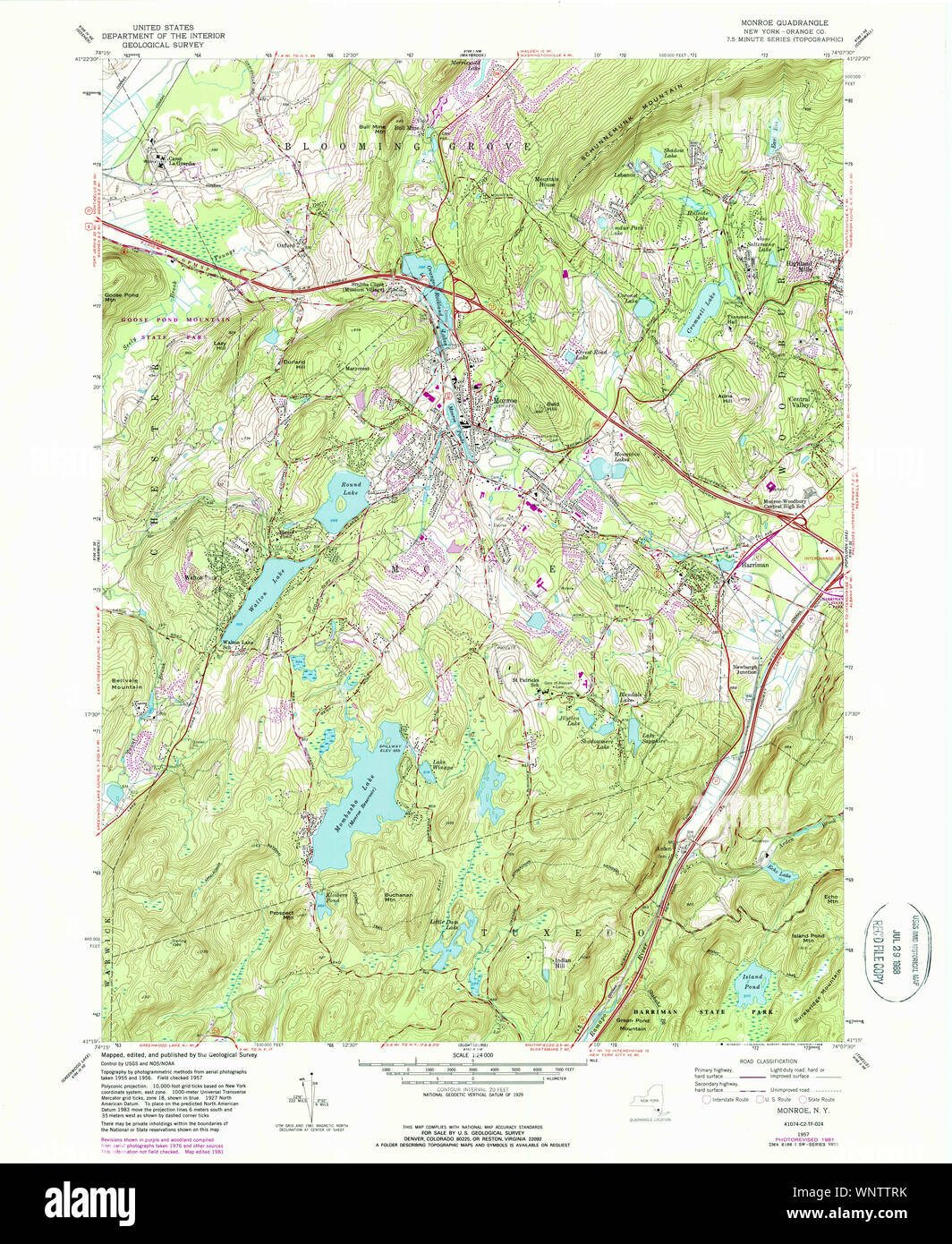 Monroe new york map hi-res stock photography and images - Alamy