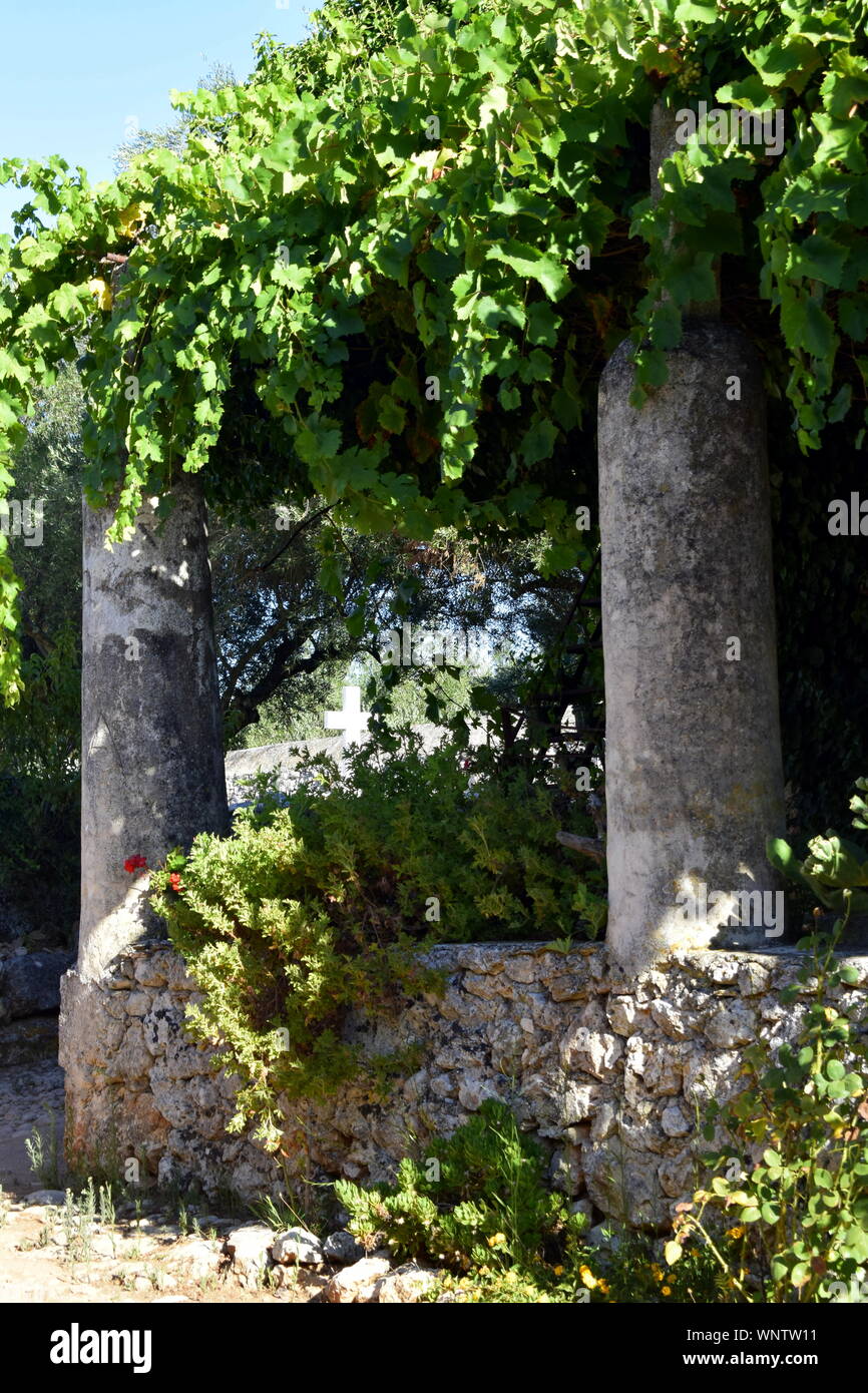 Monastery, "Anafonitria", yard, Byzantine, Orthodox, religion, Greece ...