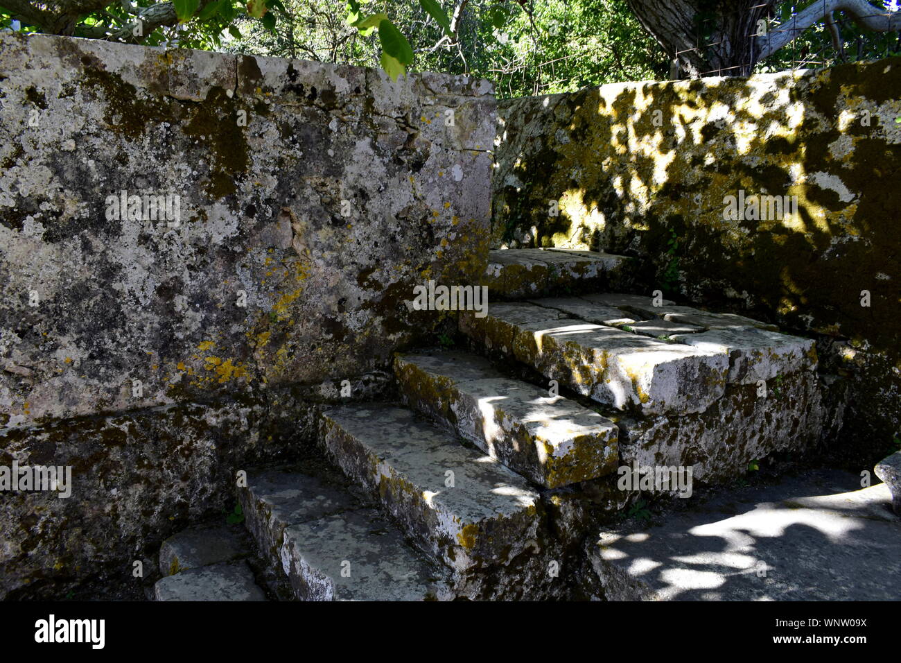 Monastery, "Anafonitria", yard, Byzantine, Orthodox, religion, Greece ...
