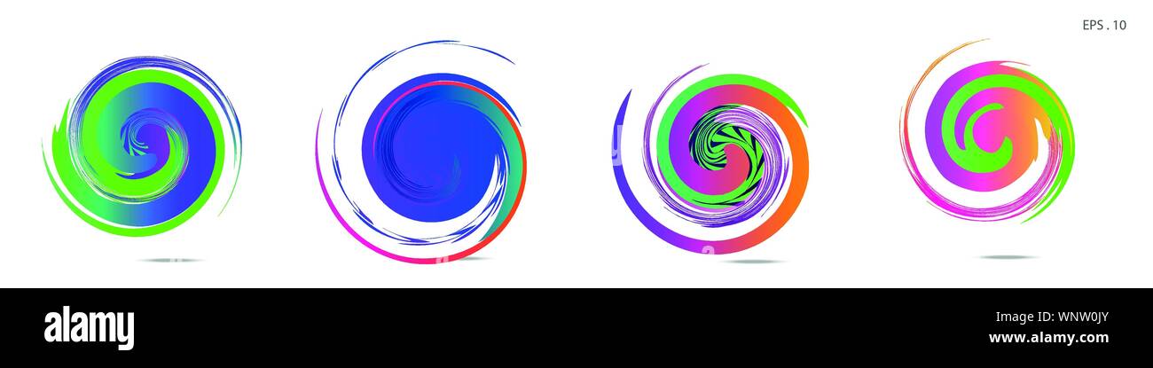 Collection of modern abstract graphic elements. Vortex vector ...
