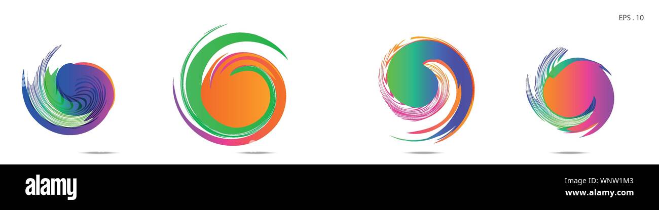 Collection of modern abstract graphic elements. Vortex vector ...