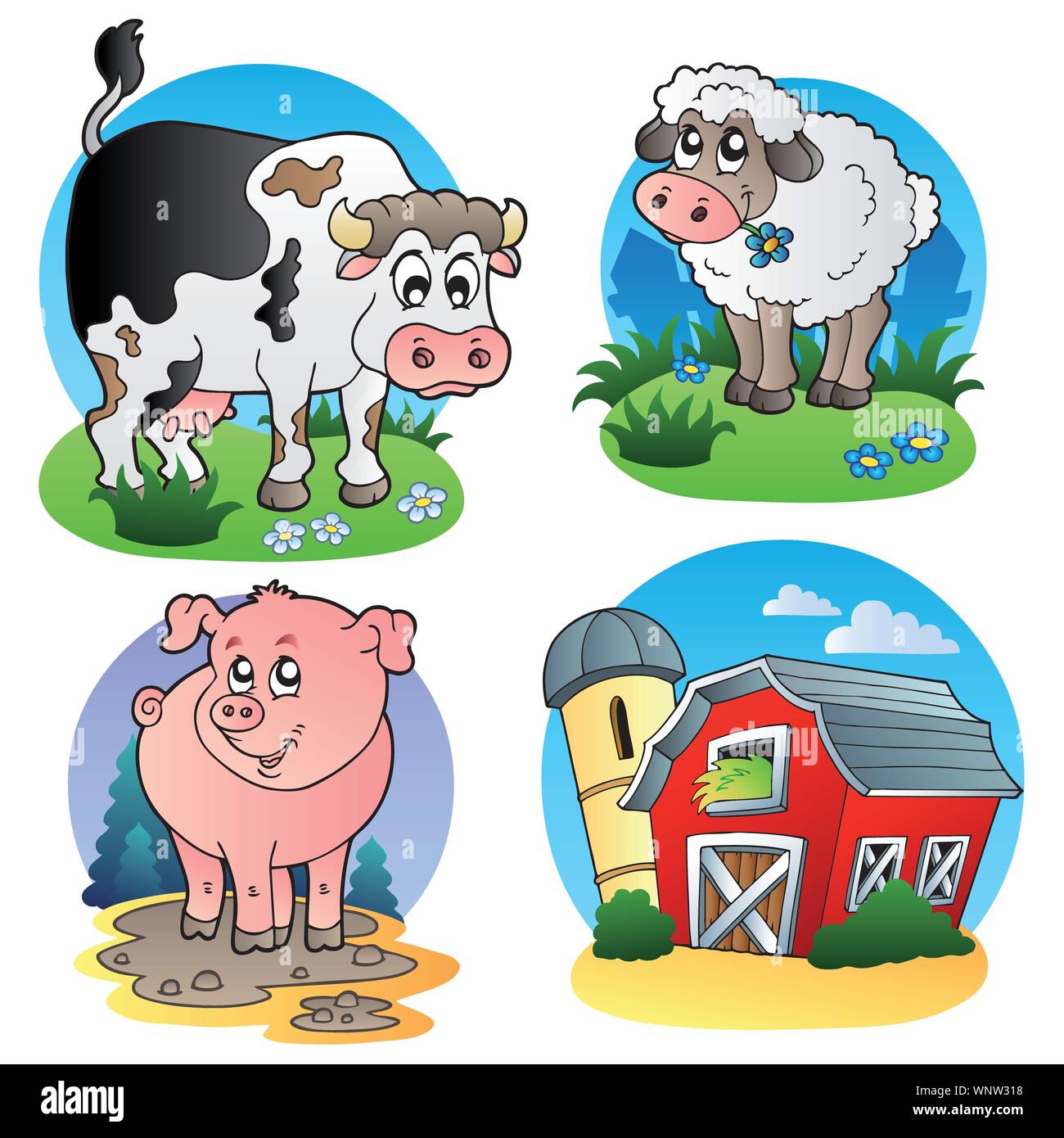 Various farm animals 1 Stock Vector Image & Art - Alamy
