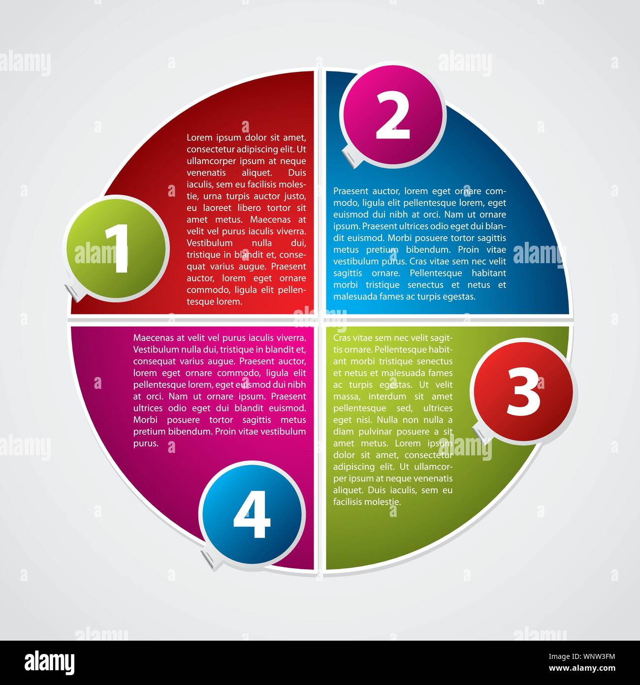 Colorful diagram with numbered stickers Stock Vector Image & Art - Alamy