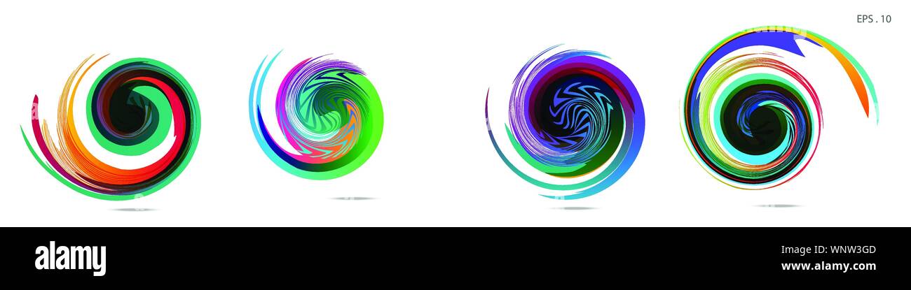 Collection of modern abstract graphic elements. Vortex vector ...