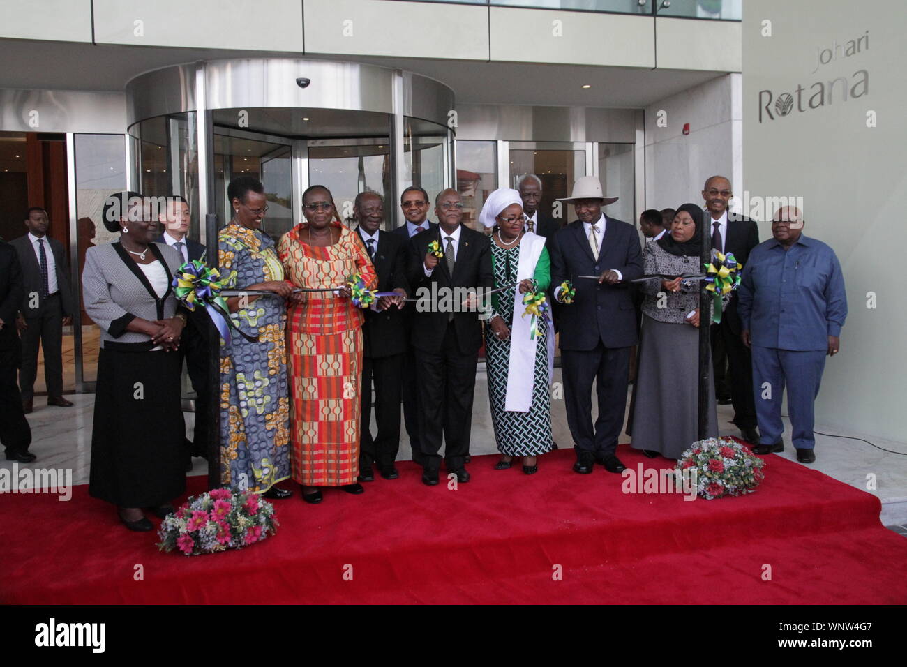 Dar Es Salaam. 6th Sep, 2019. Tanzanian President John Magufuli (4th L ...