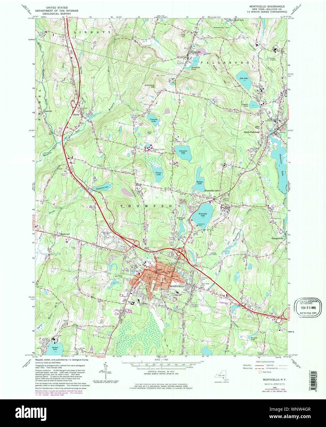 Map of monticello new york hi-res stock photography and images - Alamy