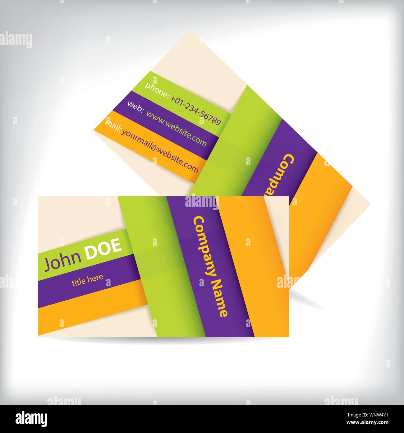Striped business card with ribbons Stock Vector Image & Art - Alamy
