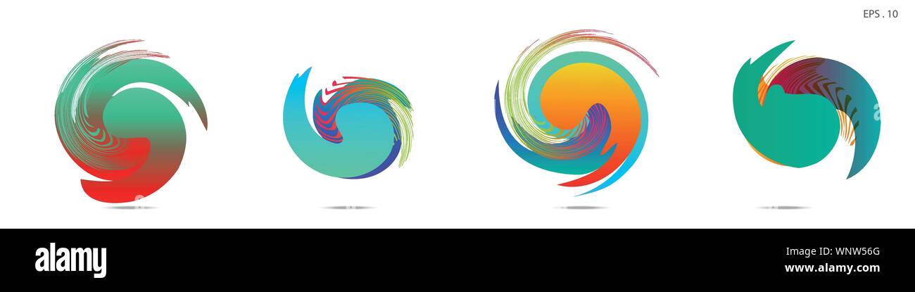Collection of modern abstract graphic elements. Vortex vector ...