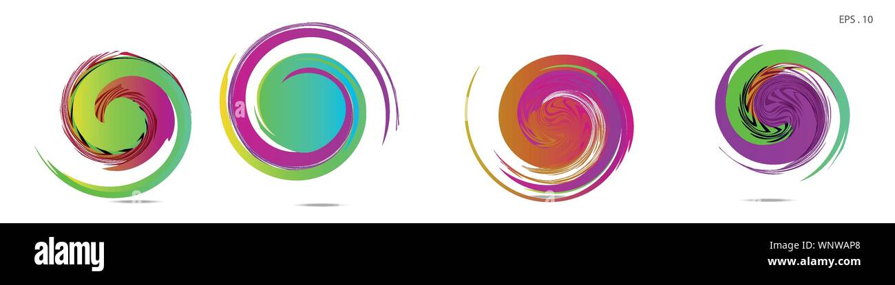 Collection of modern abstract graphic elements. Vortex vector ...