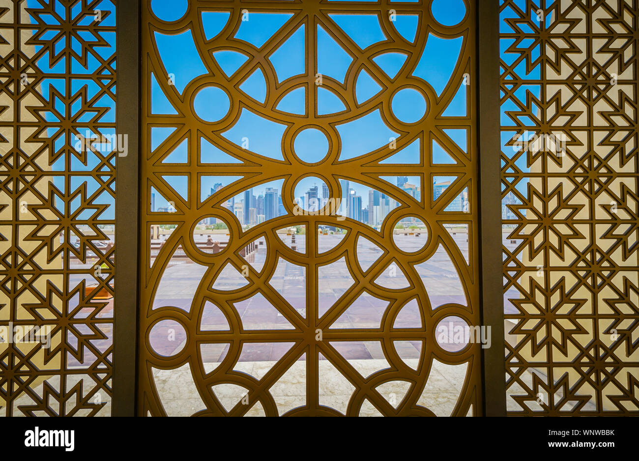 Islamic pattern architectural detail doha hi-res stock photography and ...