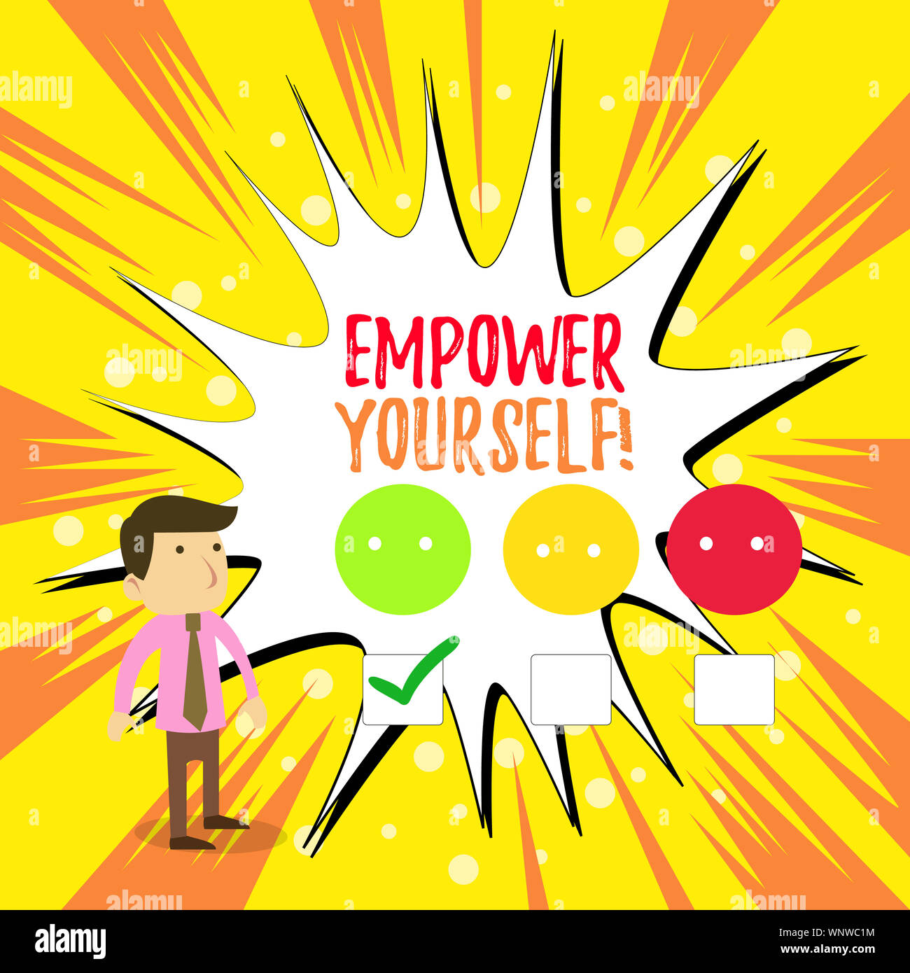 Writing note showing Empower Yourself. Business concept for taking ...