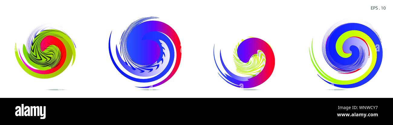 Collection of modern abstract graphic elements. Vortex vector ...