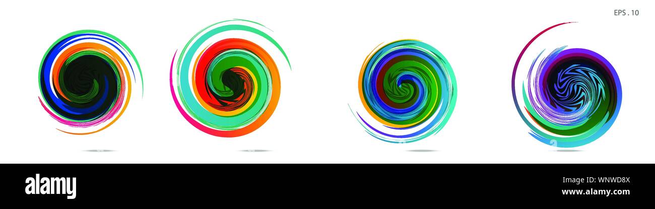 Collection of modern abstract graphic elements. Vortex vector ...