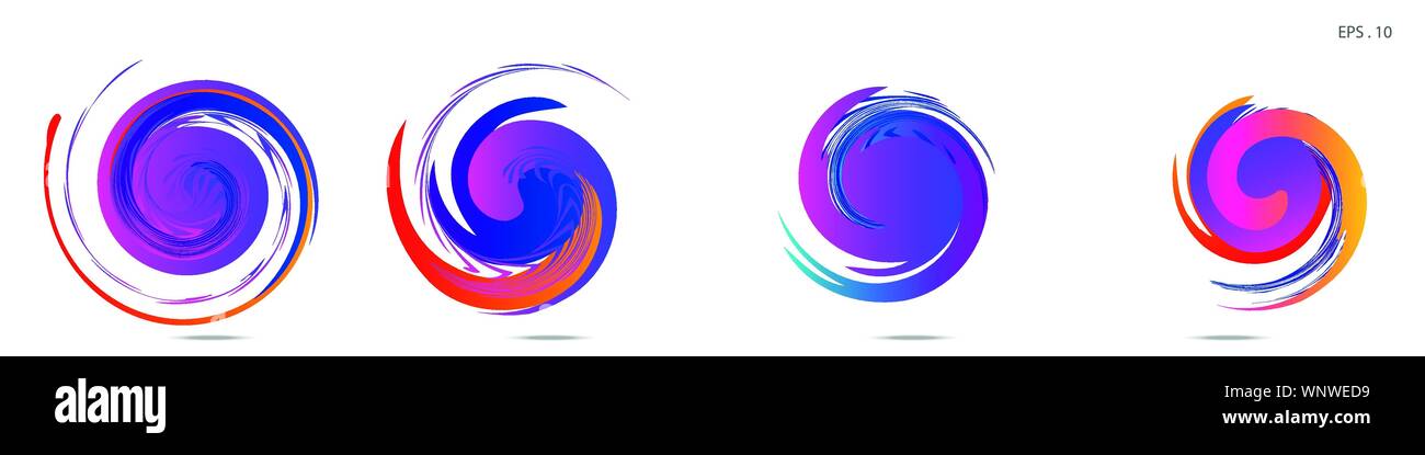 Collection of modern abstract graphic elements. Vortex vector ...