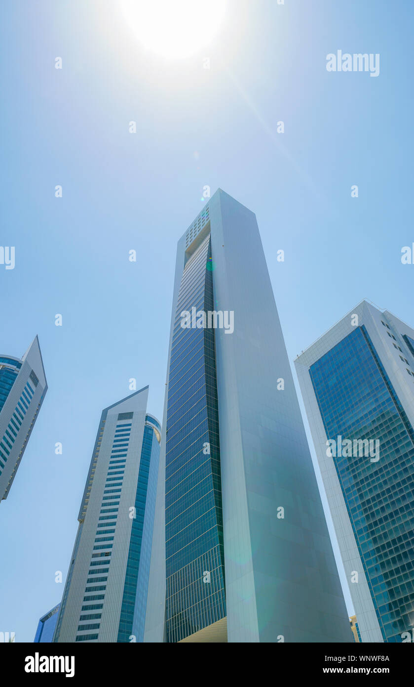 Imposing buildings in ultra-modern business district of Al Dafna Stock ...