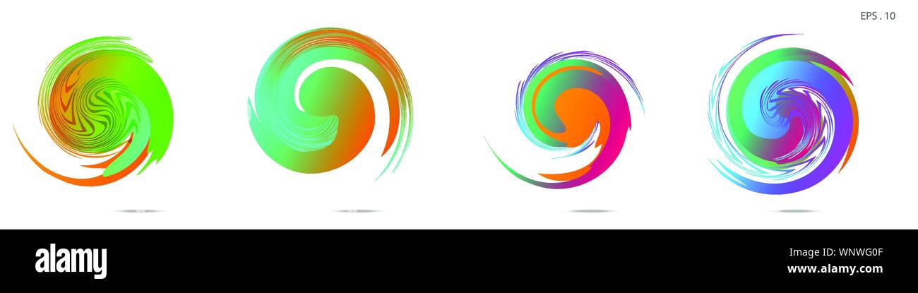 Collection of modern abstract graphic elements. Vortex vector ...