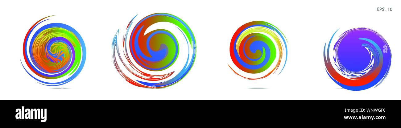 Collection of modern abstract graphic elements. Vortex vector ...