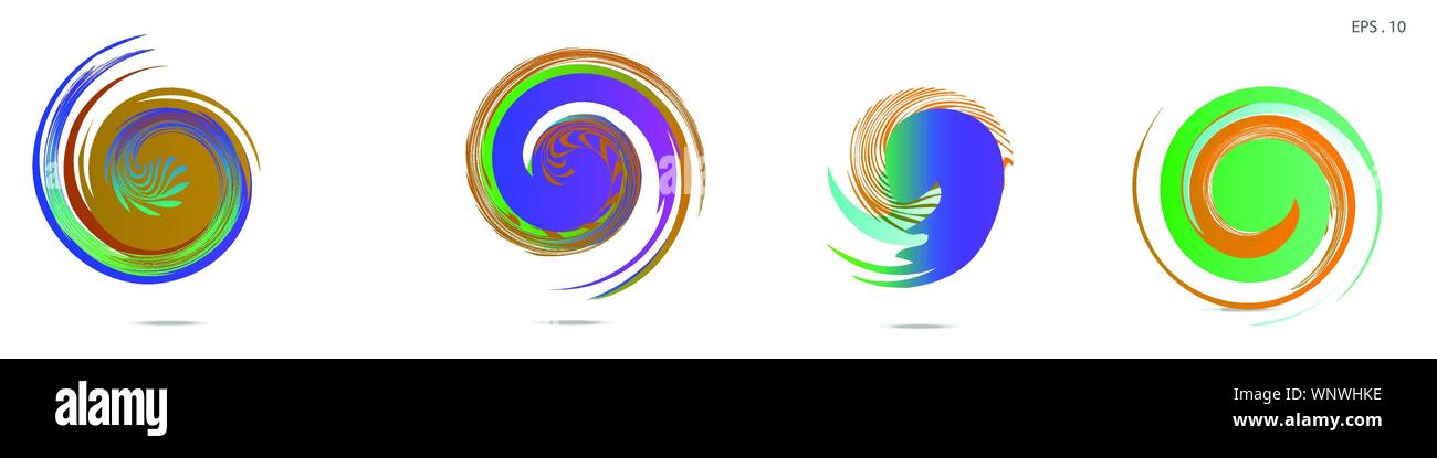 Collection of modern abstract graphic elements. Vortex vector ...