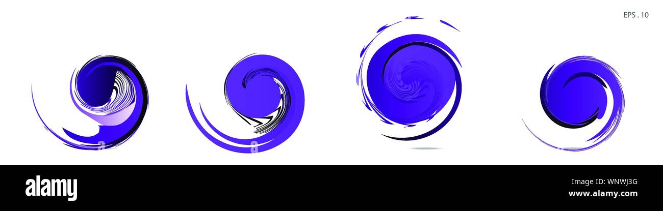 Collection of modern abstract graphic elements. Vortex vector ...