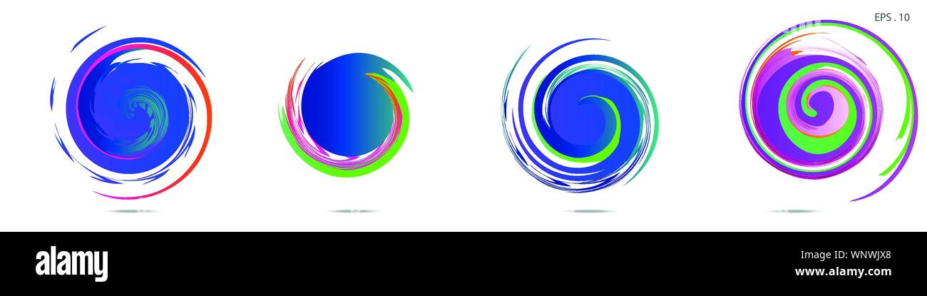 Collection of modern abstract graphic elements. Vortex vector ...