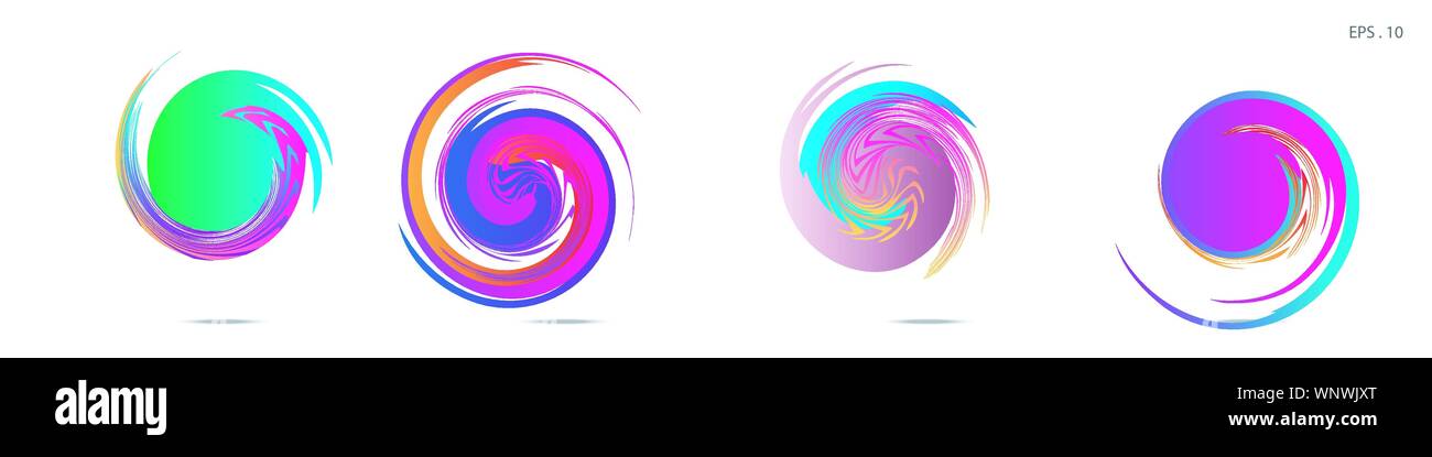 Collection of modern abstract graphic elements. Vortex vector ...