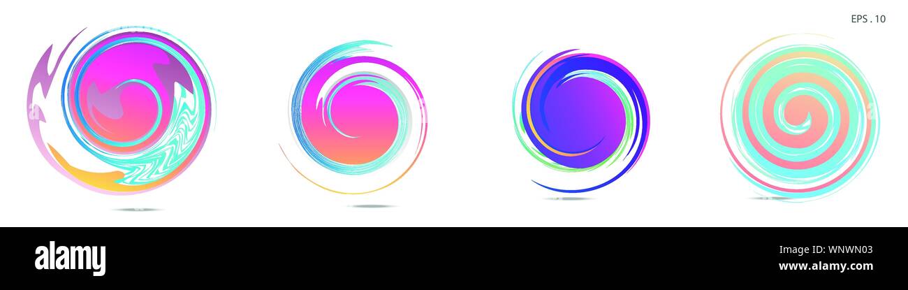 Collection of modern abstract graphic elements. Vortex vector ...