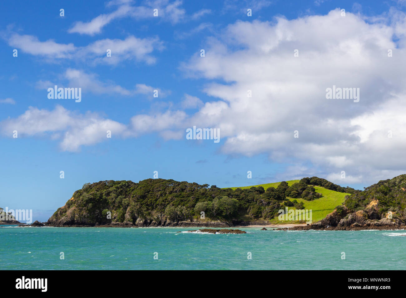 view from boat of Bay of Islands, New Zealand Stock Photo - Alamy