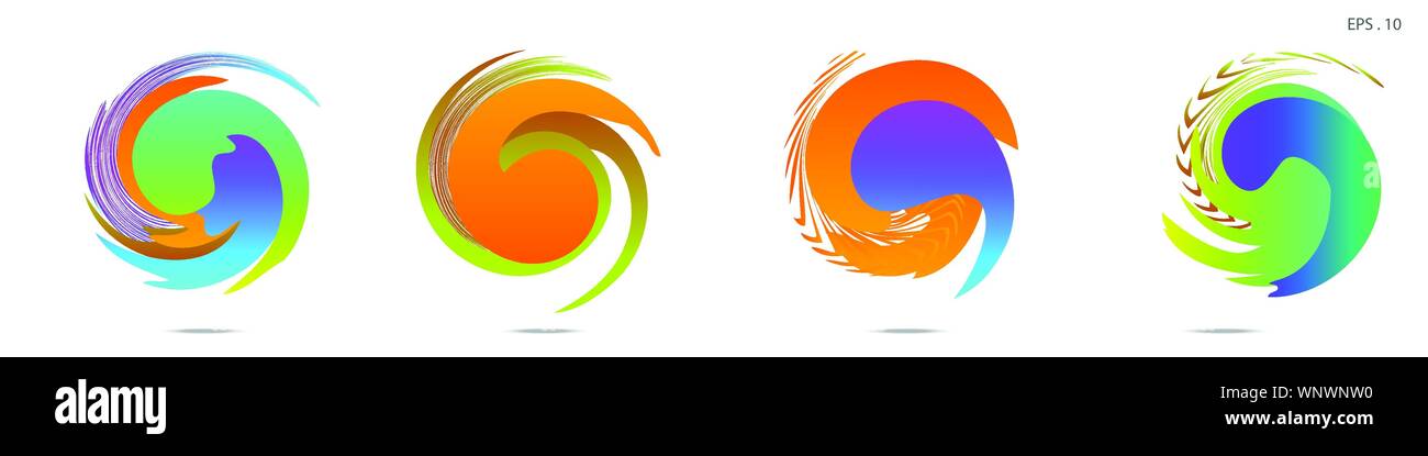 Collection of modern abstract graphic elements. Vortex vector ...
