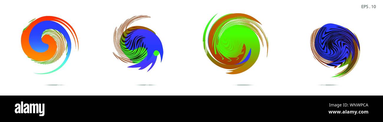 Collection of modern abstract graphic elements. Vortex vector ...
