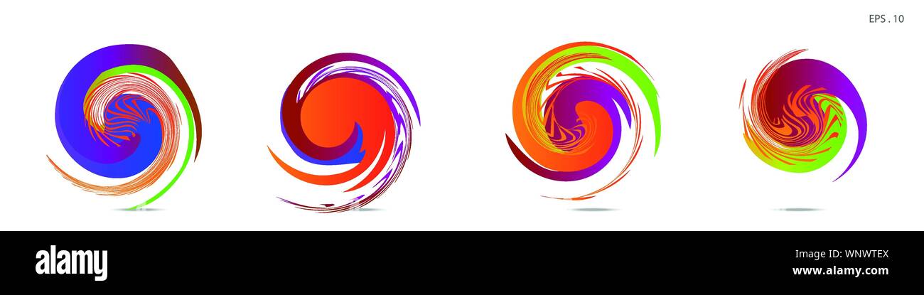 Collection of modern abstract graphic elements. Vortex vector ...
