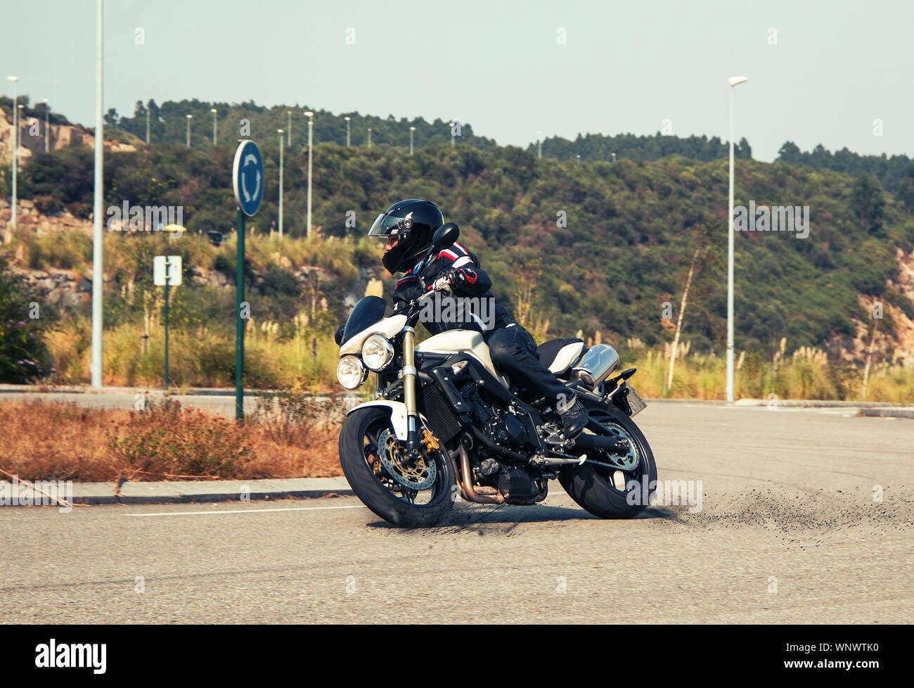 biker on his motorcycle competition Stock Photo - Alamy
