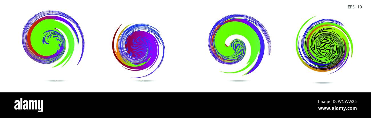 Collection of modern abstract graphic elements. Vortex vector ...
