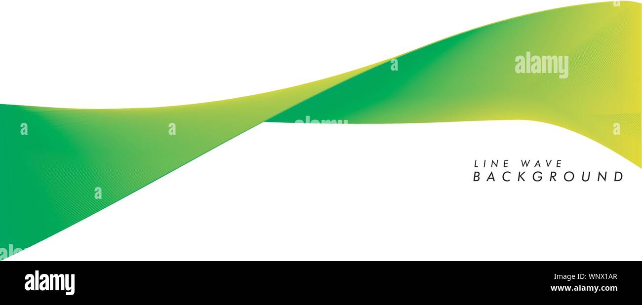 vector modern abstract green line wave background in eps 10 Stock ...