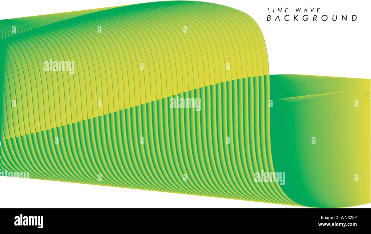 vector modern abstract green line wave background in eps 10 Stock ...