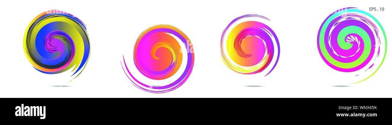 Collection of modern abstract graphic elements. Vortex vector ...