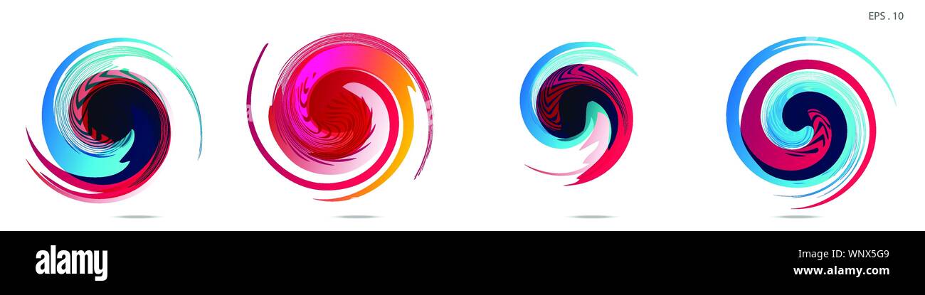 Collection of modern abstract graphic elements. Vortex vector ...