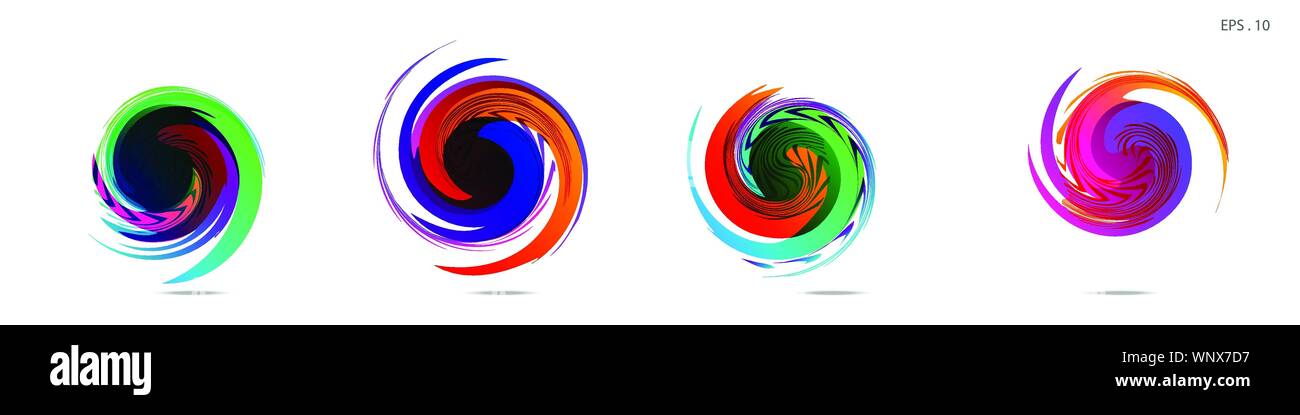 Collection of modern abstract graphic elements. Vortex vector ...