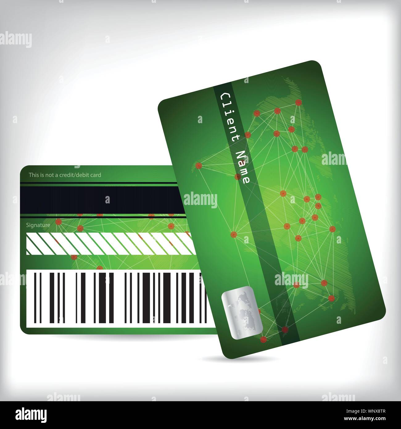 Green loyalty card design front and back Stock Vector Image & Art - Alamy