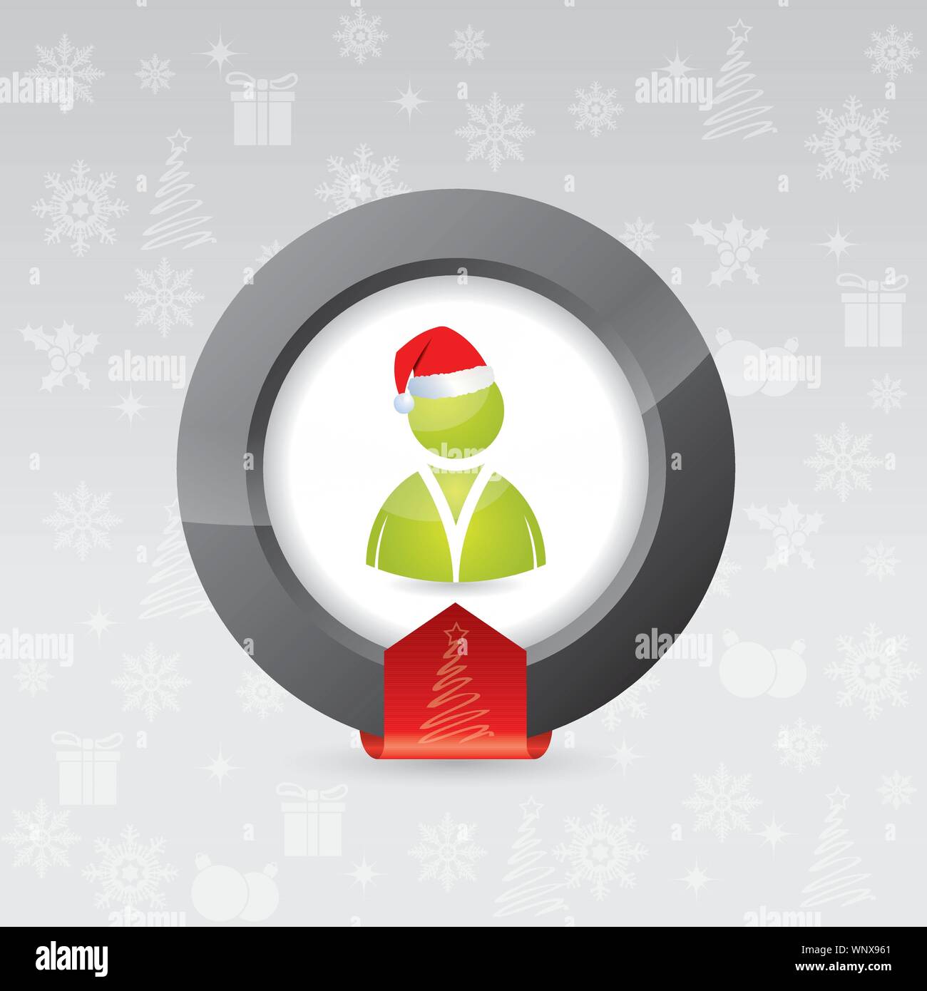3d christmas button for social network sites Stock Vector Image & Art ...