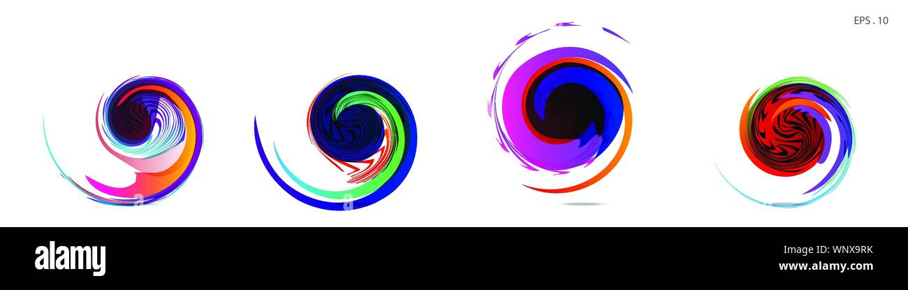 Collection of modern abstract graphic elements. Vortex vector ...