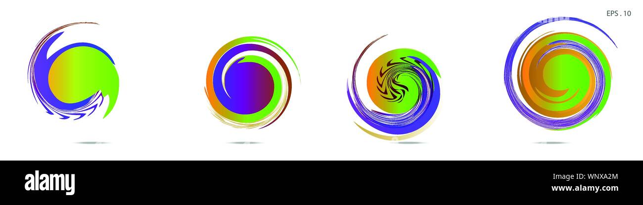 Collection of modern abstract graphic elements. Vortex vector ...