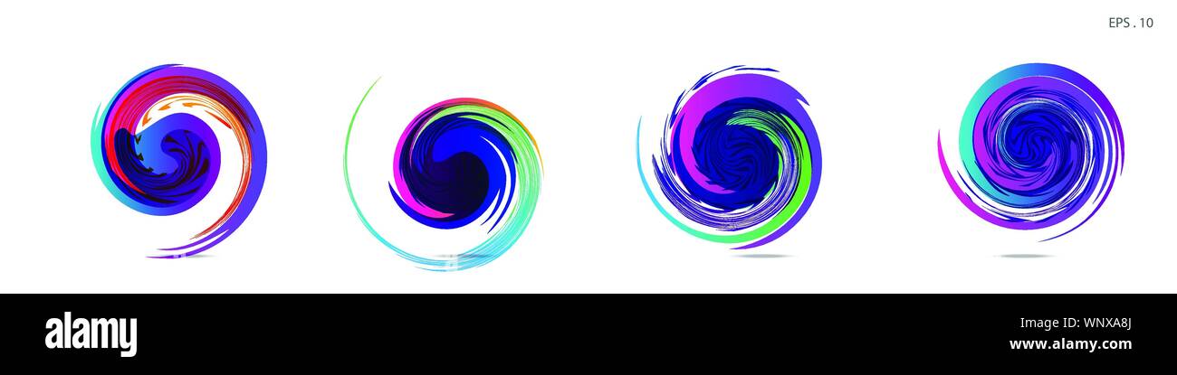 Collection of modern abstract graphic elements. Vortex vector ...